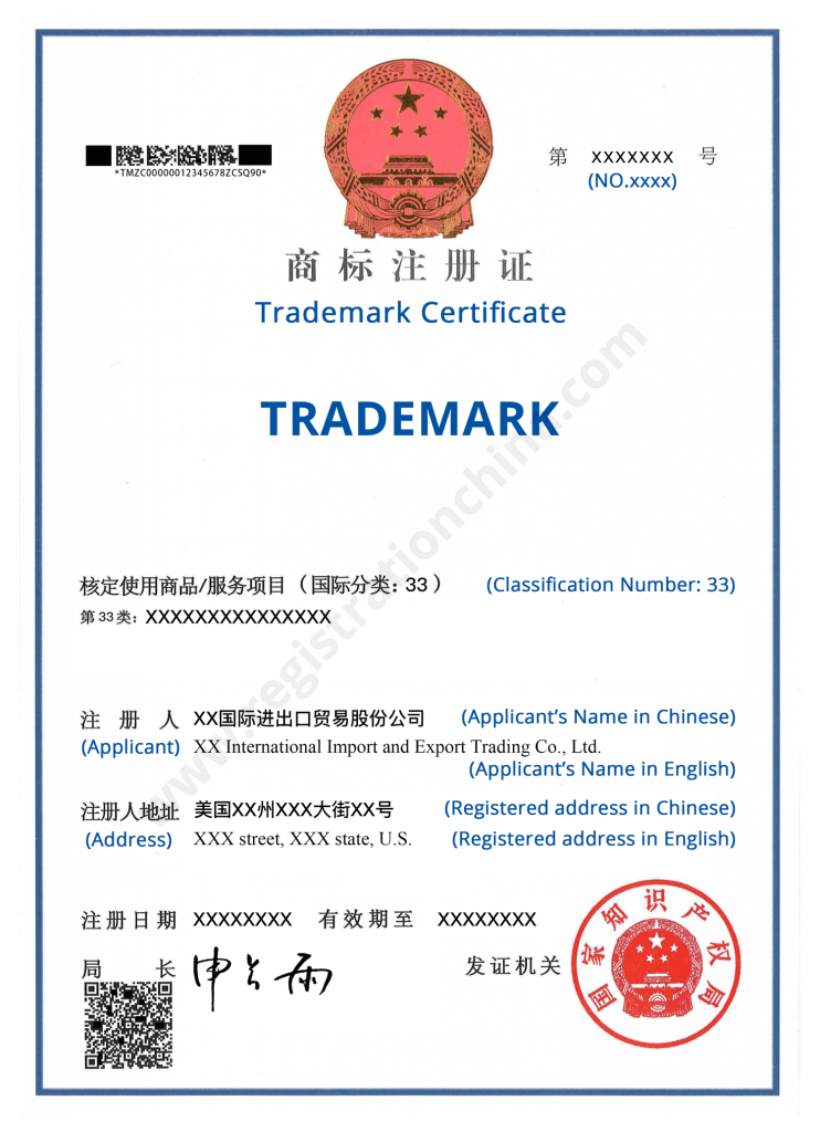 China Trademark Classification of goods and services